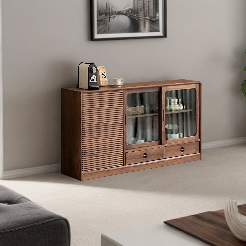 DineElegance.r Floor-to-ceiling solid wood sideboard cabinet - Wayfair ...