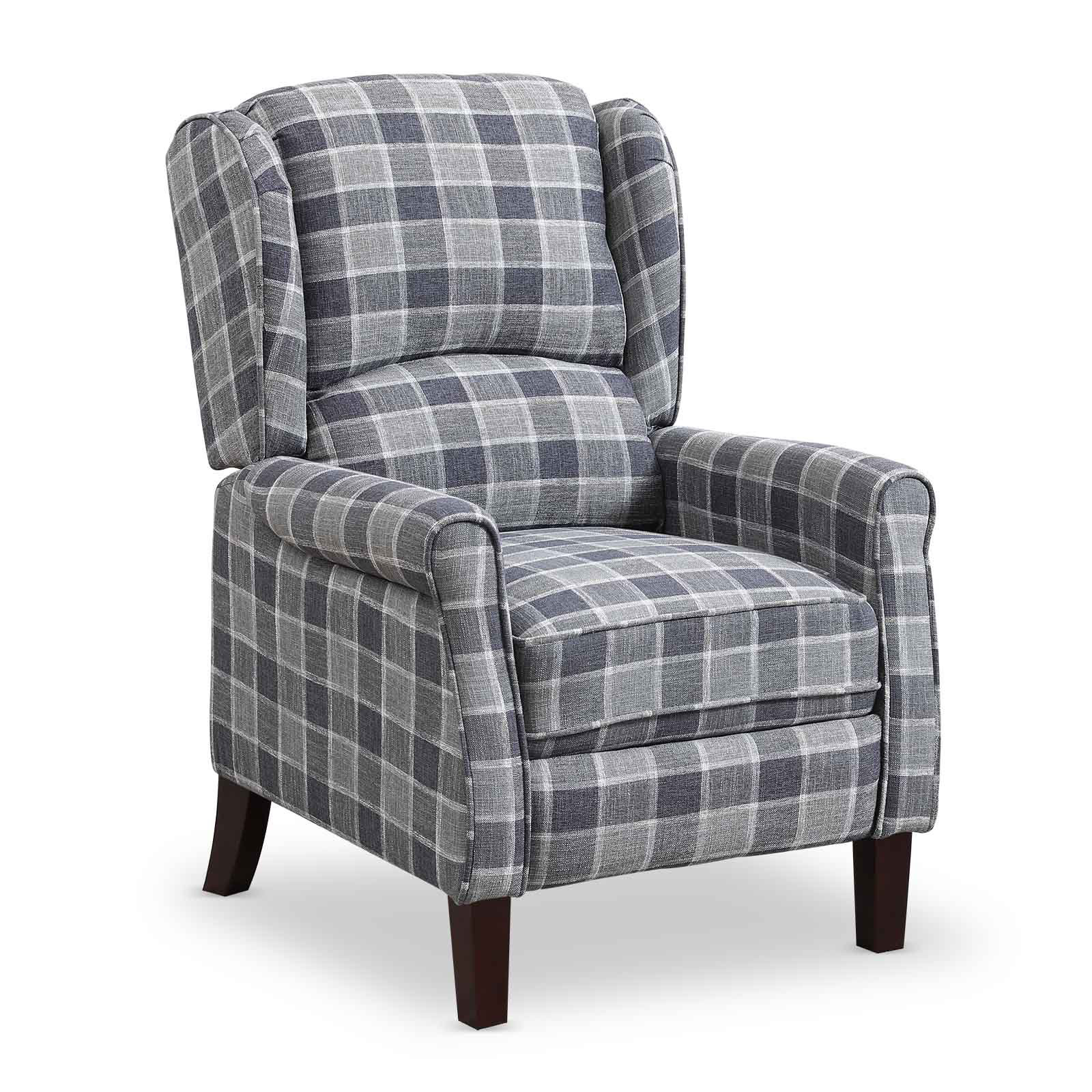Brambly Cottage Tartan Reclining Arm Chairs Wing Back Armchair For ...