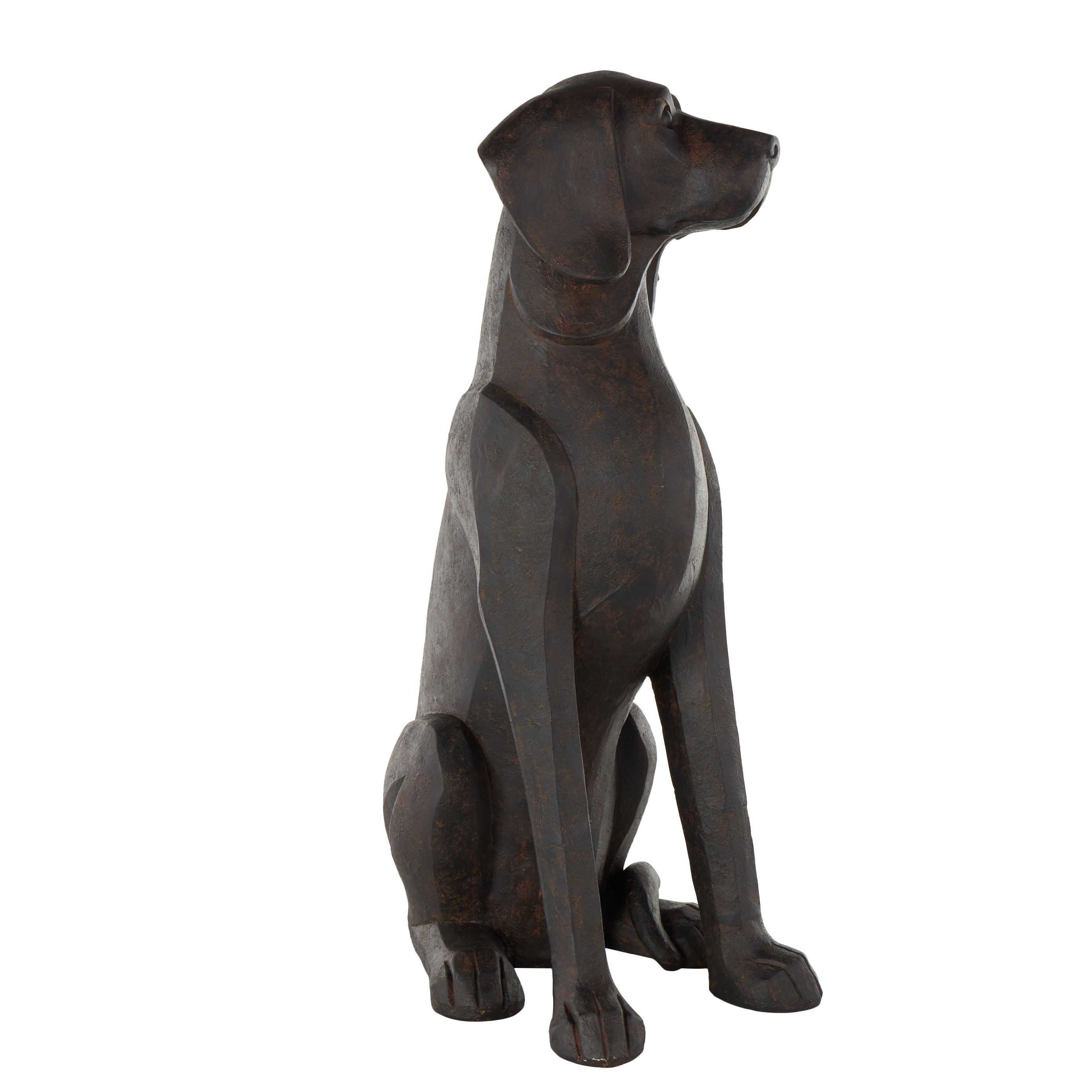 Red Barrel Studio® Cole And Grey Resin Sitting Dog Decorative Sculpture ...
