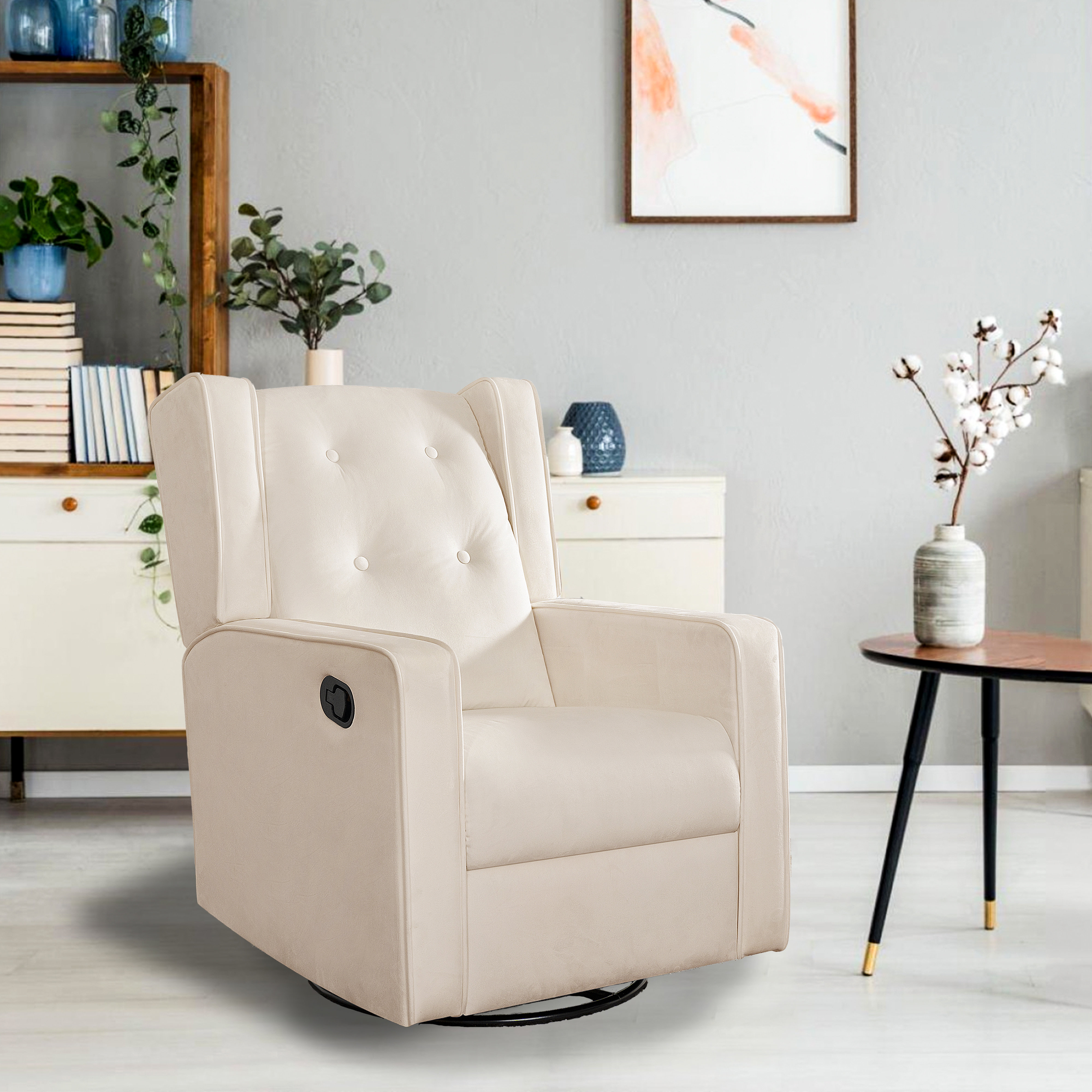 Breakwater Bay Khyara 30" Wide Contemporary Soft Touch Swivel Rocker ...