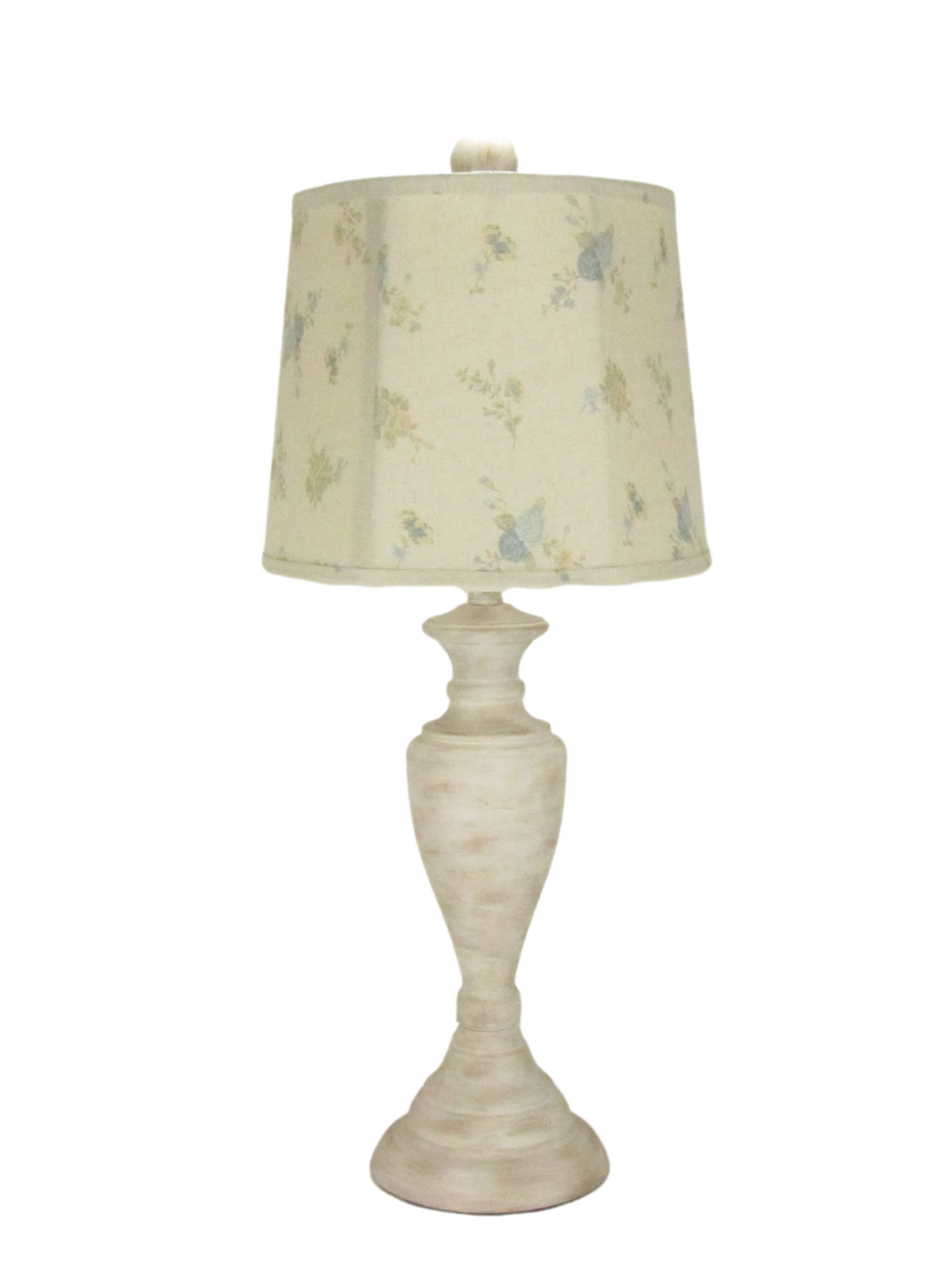 One Allium Way Whitewashed Metal Table Lamp With Vintage Floral Lamp ...