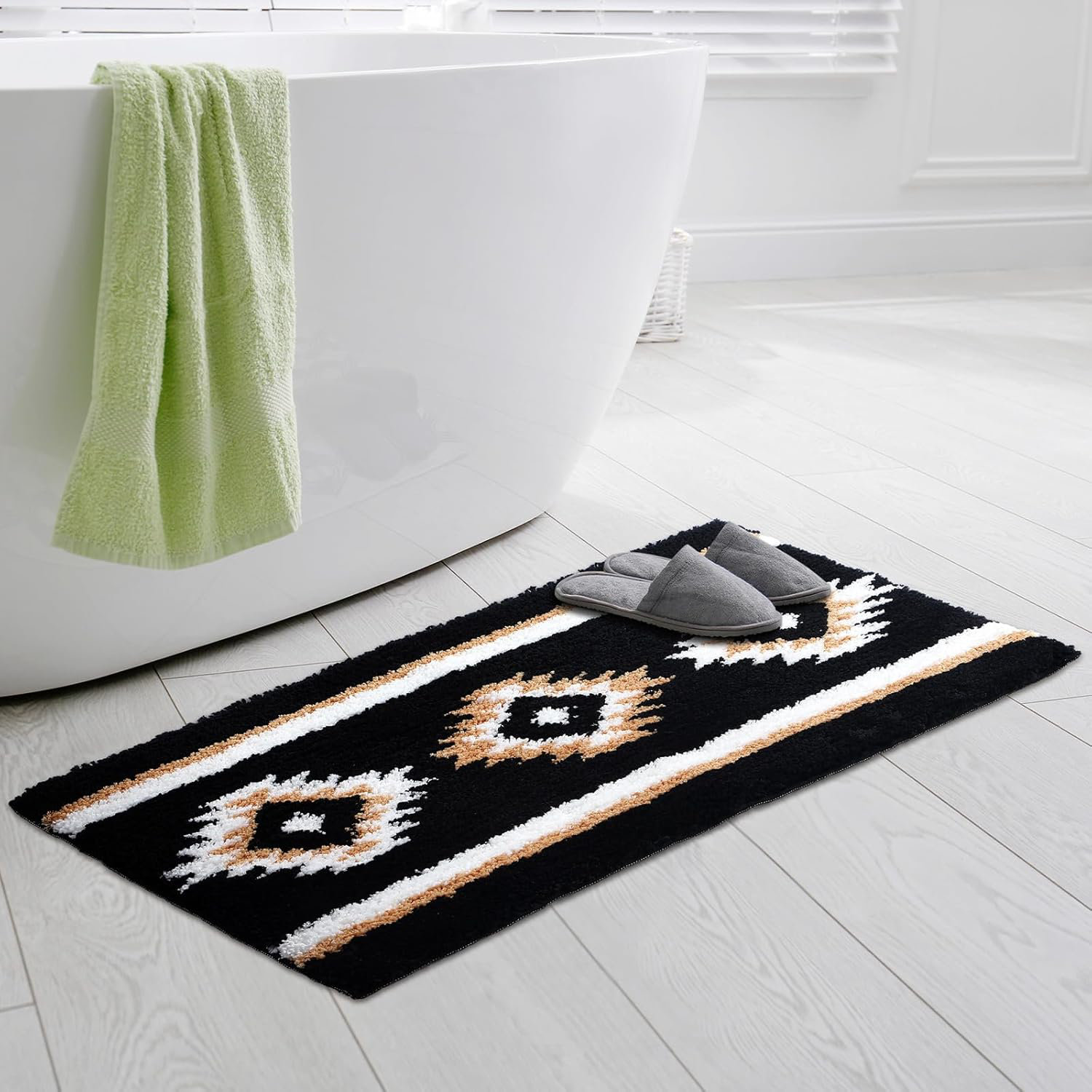 Dakota Fields Tapis de salle de bain Tapis de bain Boho Aztec ...