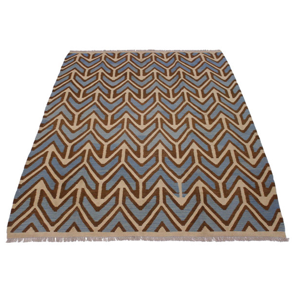 Isabelline Madiba Hand Knotted Wool Chevron Rug - Wayfair Canada