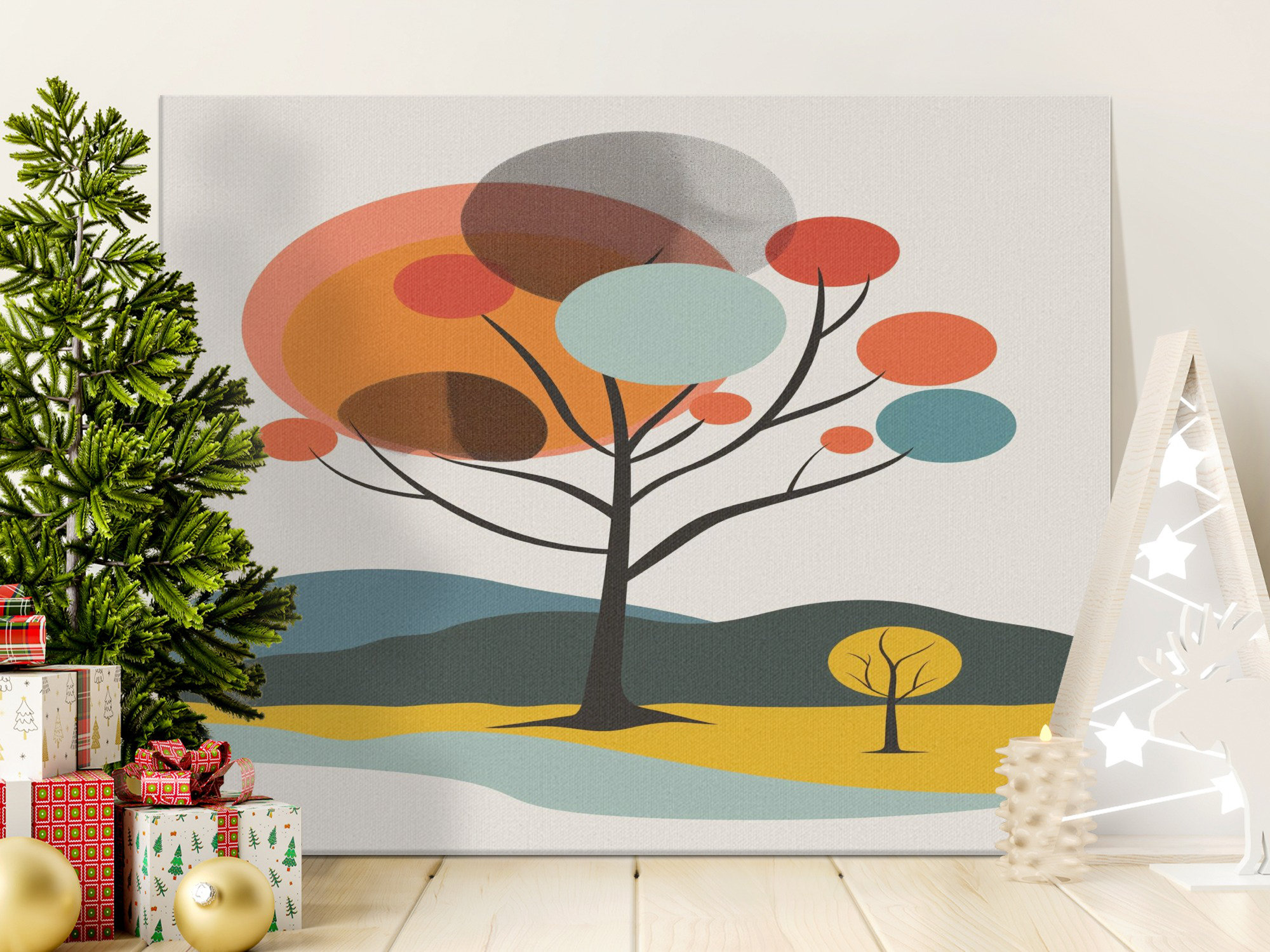 Lark Manor Abstract Tree Canvas Wall Art, Modern Art Print, Gallery ...