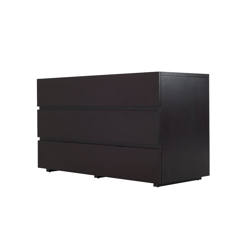 Brayden Studio® Clift 43" Dark Brown MDF Three Drawer Dresser | Wayfair