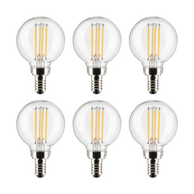 Satco 60 Watt Equivalent G16.5 E12/Candelabra Dimmable LED Bulb ...