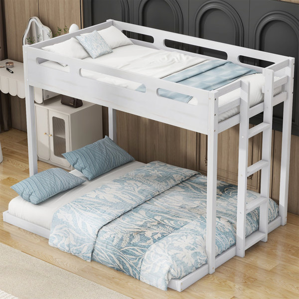 Harriet Bee Javarus Platform Bed, Bunk Bed with Built-in Ladder | Wayfair