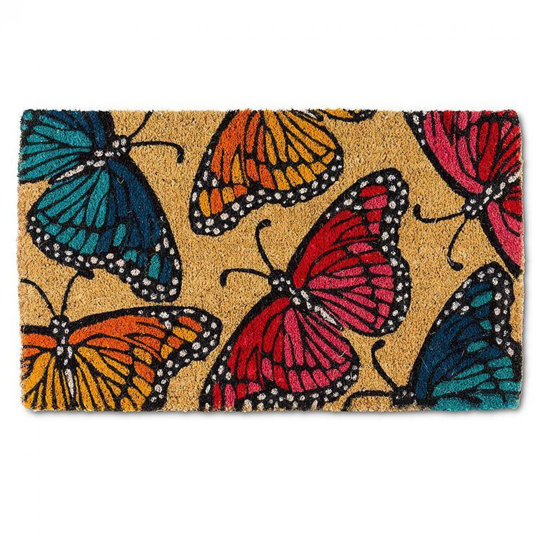 Dakota Fields Multi Colored Butterflies Doormat | Wayfair