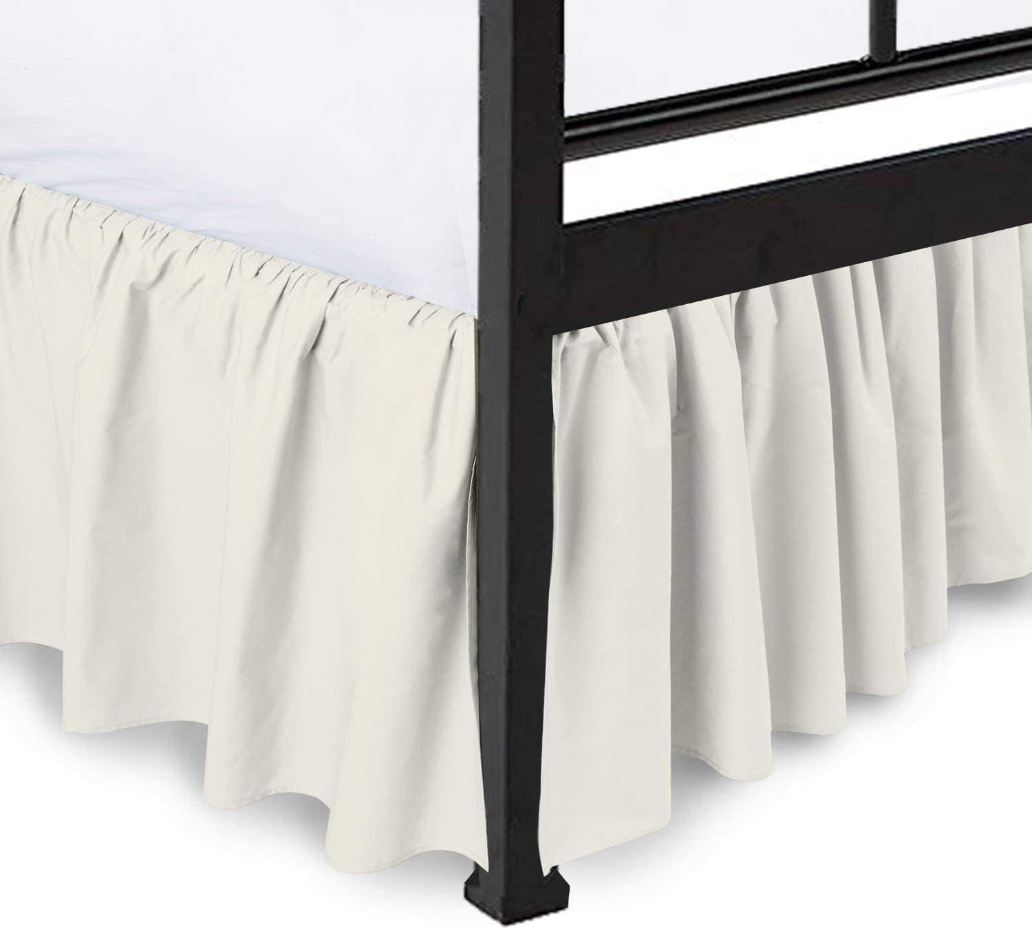 shuoli Ruffled Bed Skirt With Split Corners, Queen Drop Bedskirt, Hotel ...