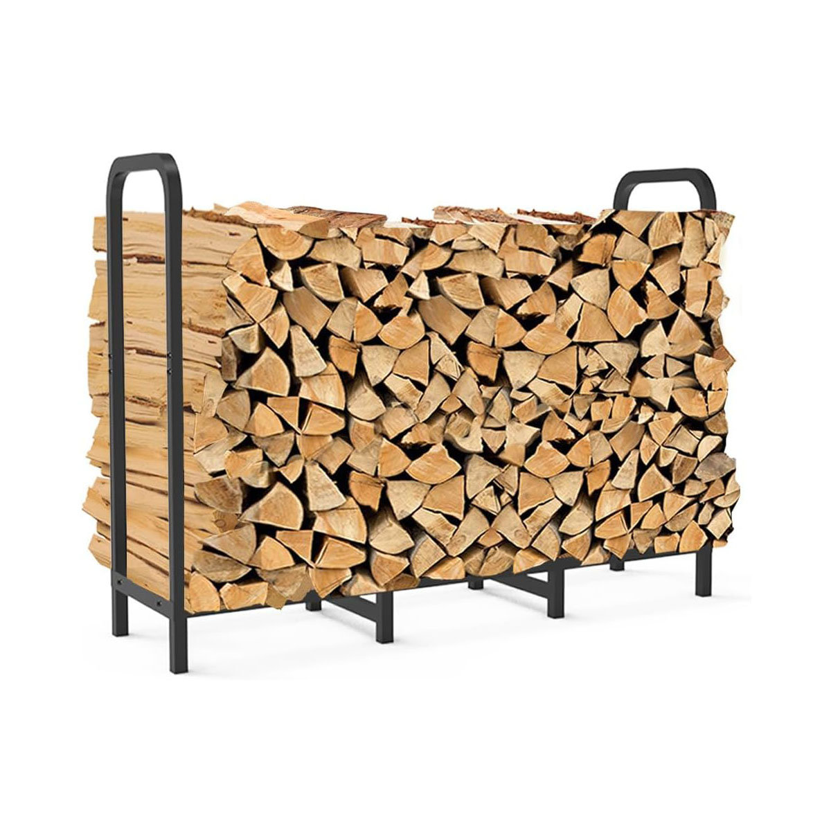 Hokku Designs 4ft Firewood Rack Holder, Adjustable Heavy Duty Fire Log ...