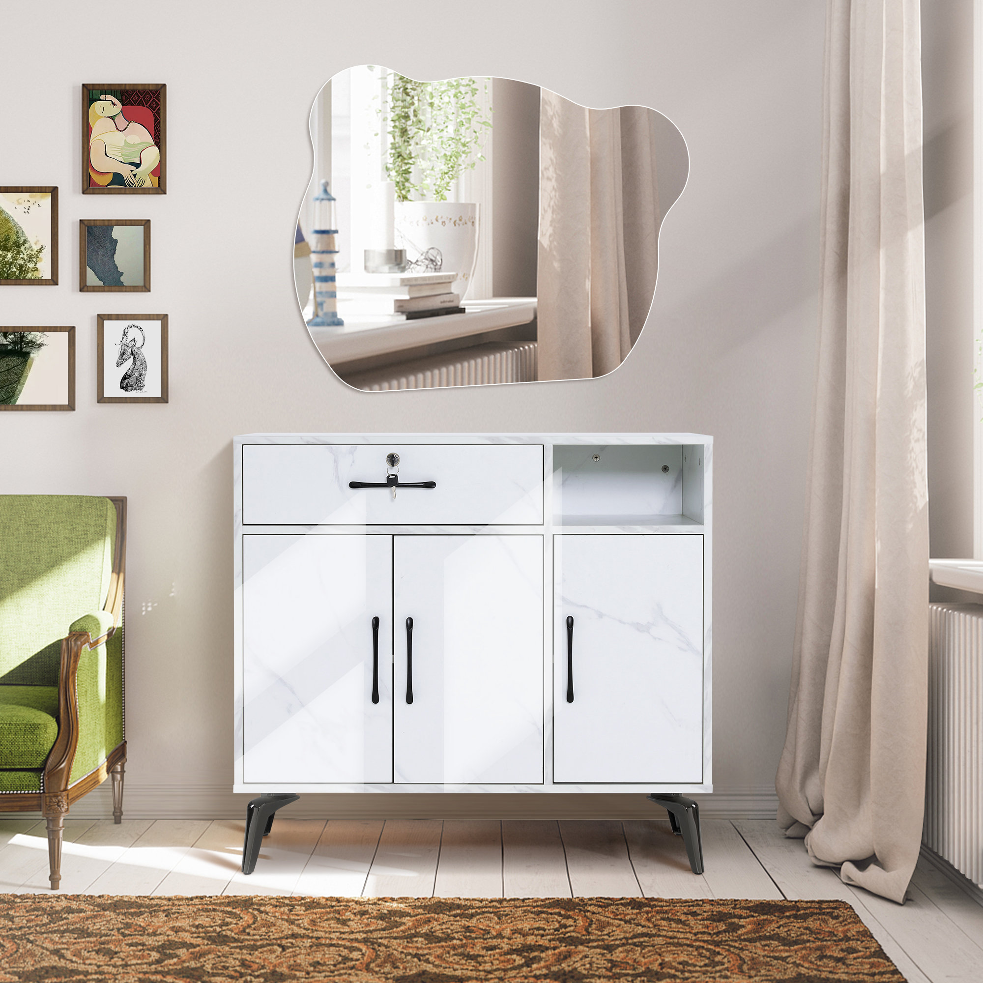 Latitude Run® Barber Station,Beauty Salon Storage Cabinet,Spa Equipment ...