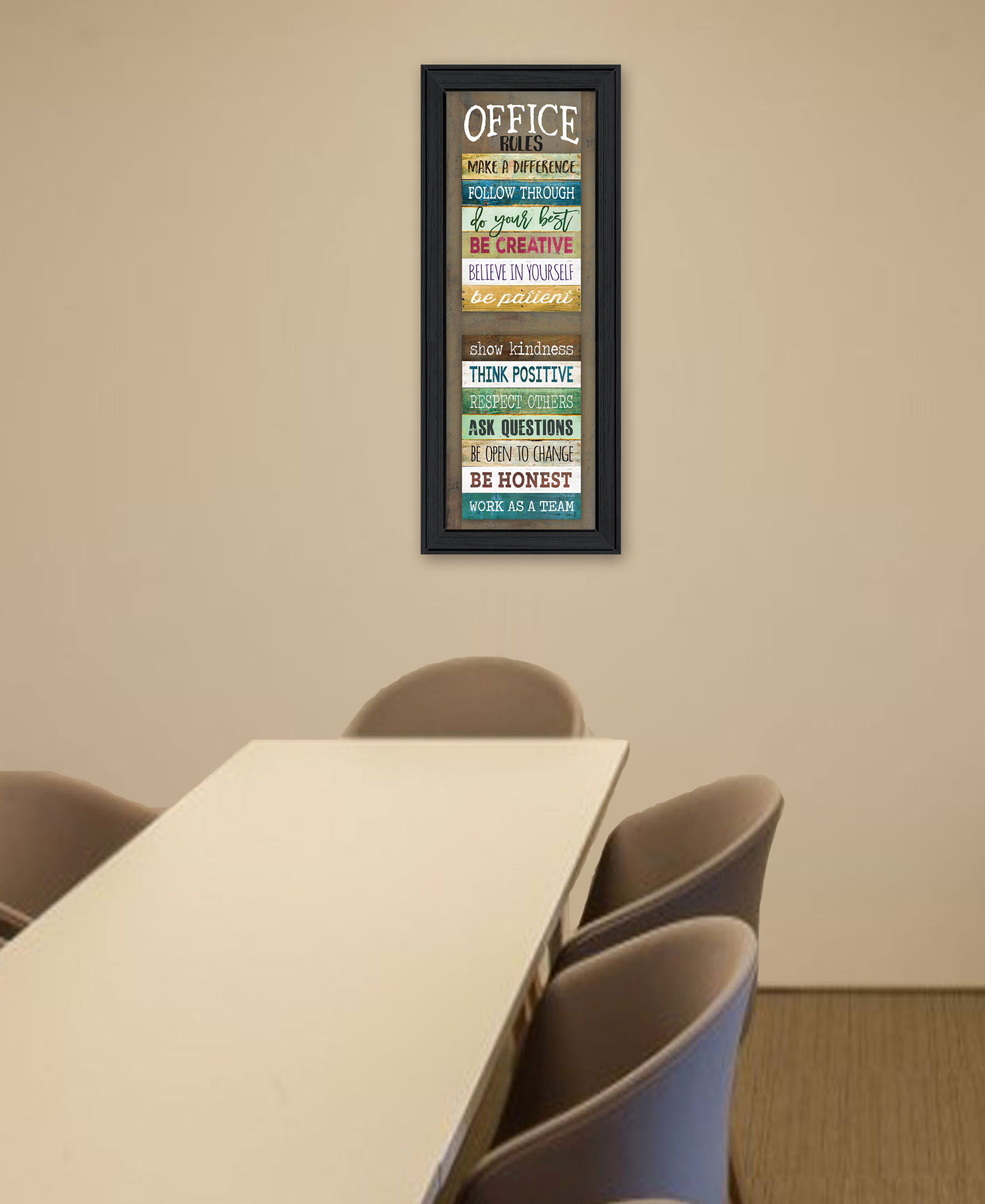 Winston Porter Office Rules Framed Wall Art for Living Room, Home Wall ...