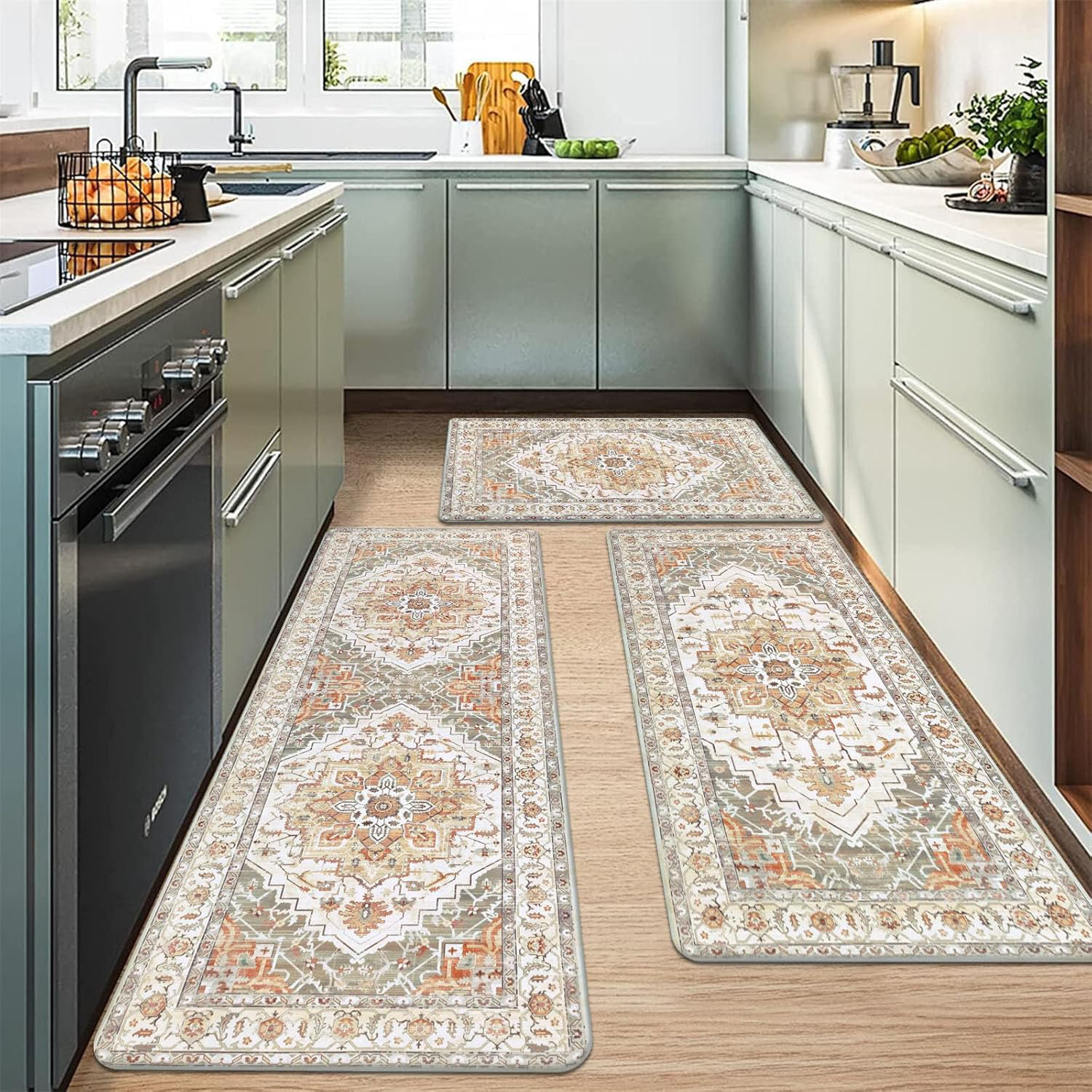 Bungalow Rose Kitchen Rug Sets 3 Piece Anti Fatigue Kitchen Mats | Wayfair