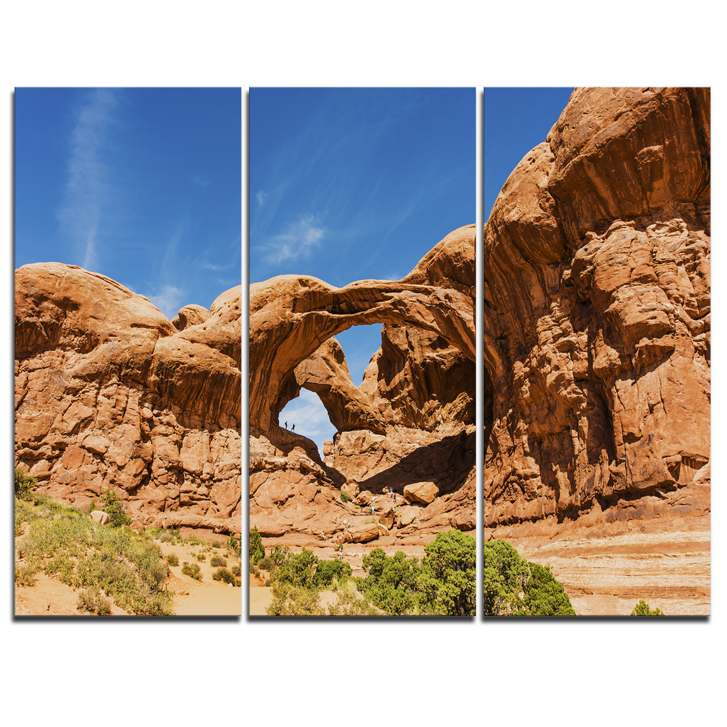 Design Art Double Arch in Arches National Park - 3 Piece Photographic ...