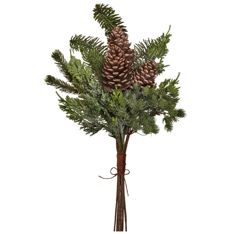 Primrue 20'' Natural touch Pine/Spruce with Pinecones Bundle | Wayfair