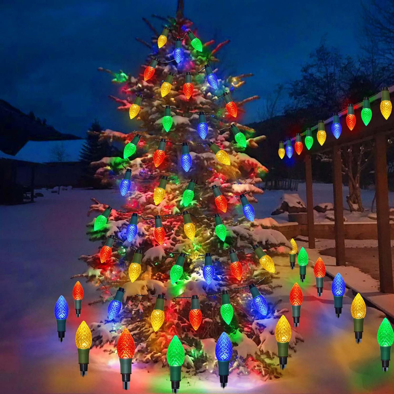 The Holiday Aisle® 20 LED Solar C9 Christmas Lights Outdoor - Wayfair ...