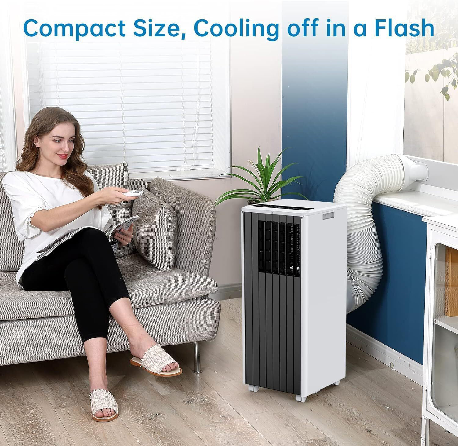 babevy Portable Air Conditioner, 8000 BTU AC Unit With Remote Control ...