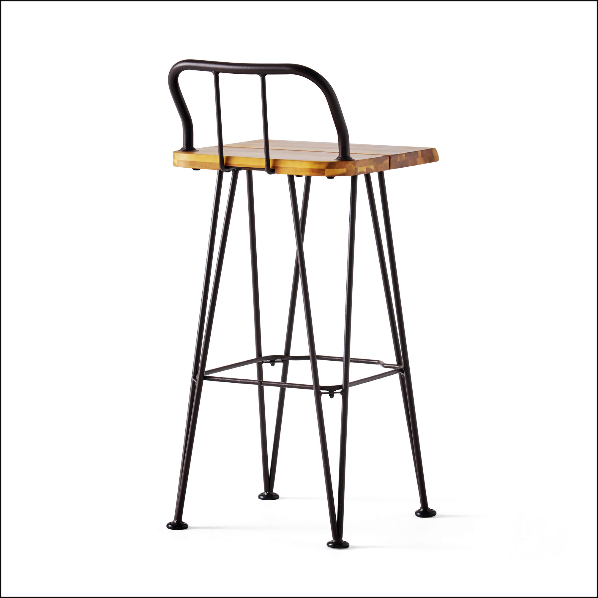 Williston Forge DENALI INDUSTIAL WOOD AND METAL BARSTOOL | Wayfair