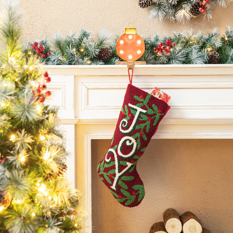 The Holiday Aisle® 20"L Hooked JOY Stocking | Wayfair