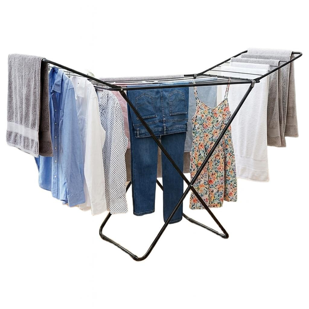 Rebrilliant Extendable Wing Clothes Airer – Folding Indoor Drying Rack ...