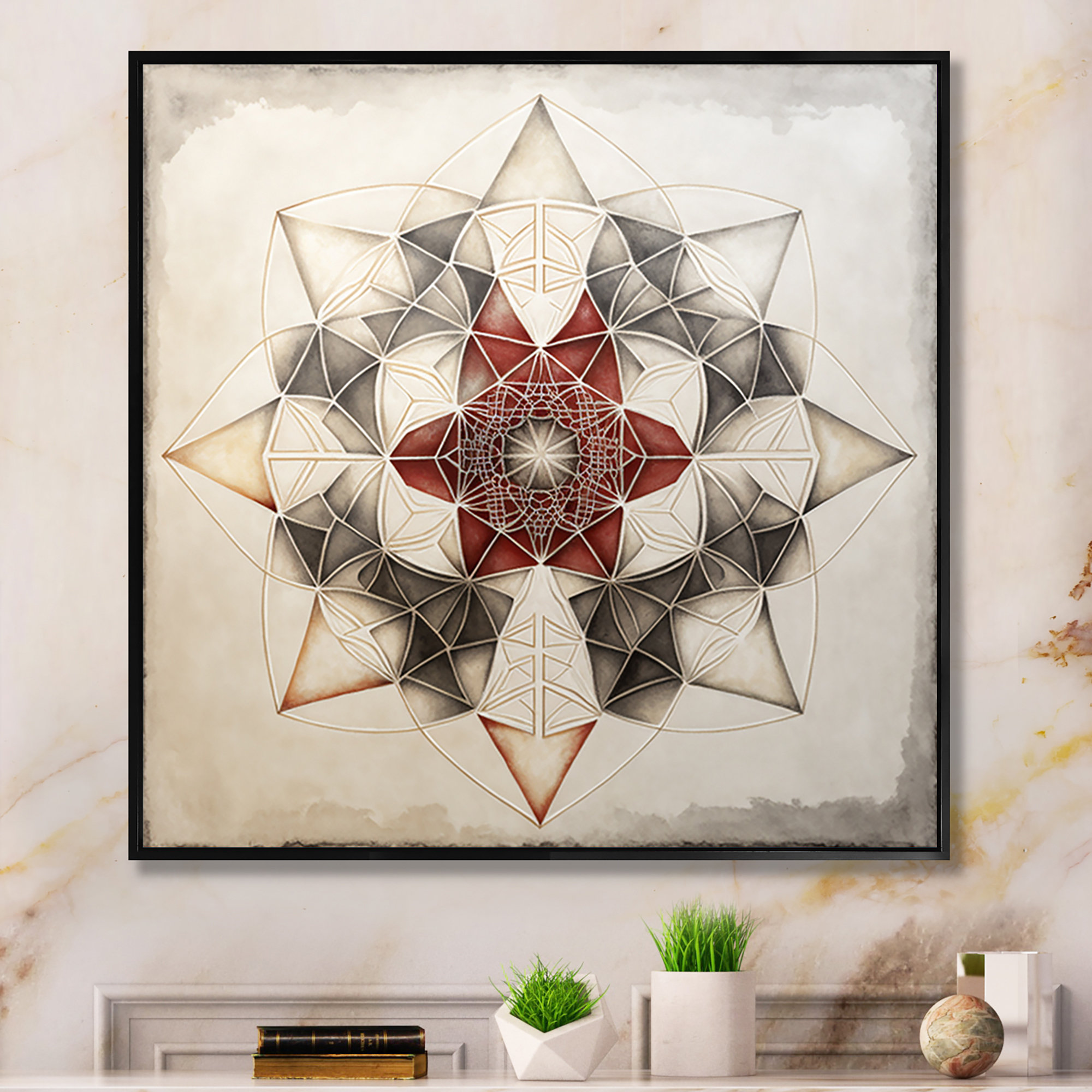 Design Art Fundamental Patterns Sacred Geometry I - Floater Frame Print ...