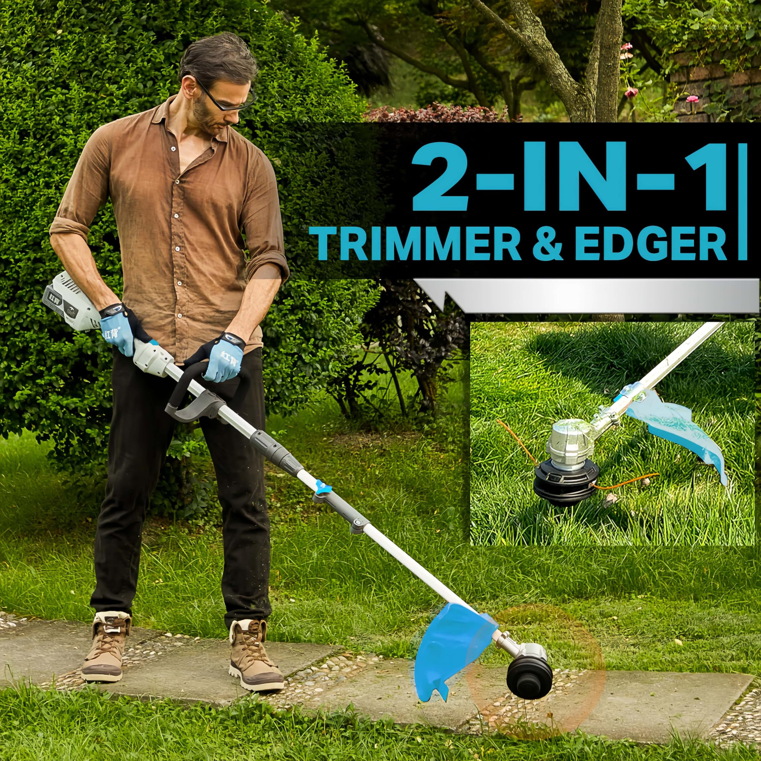 Zeki Shoggy 17" Cordless String Trimmer, 40V Lithium Battery Weed ...