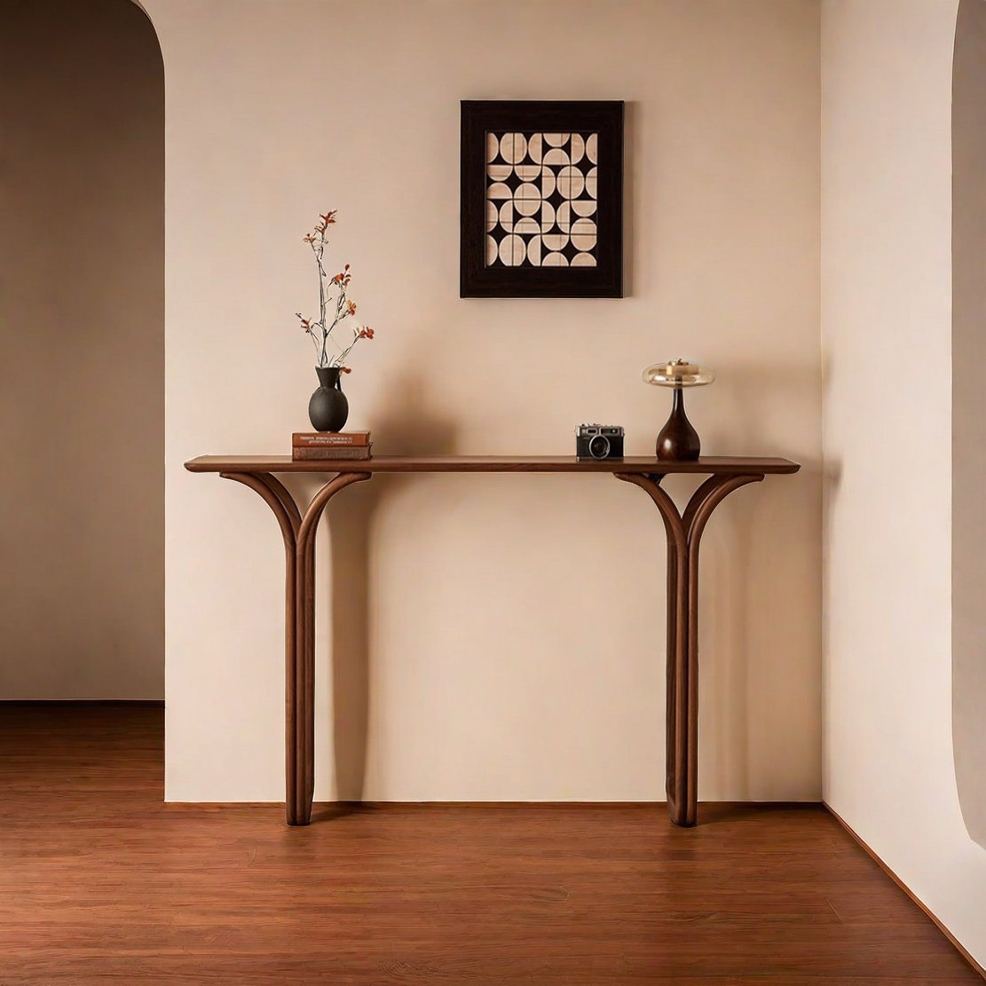 Liu's ink furniture Modern Minimalist Solid Wood Console Table | Wayfair