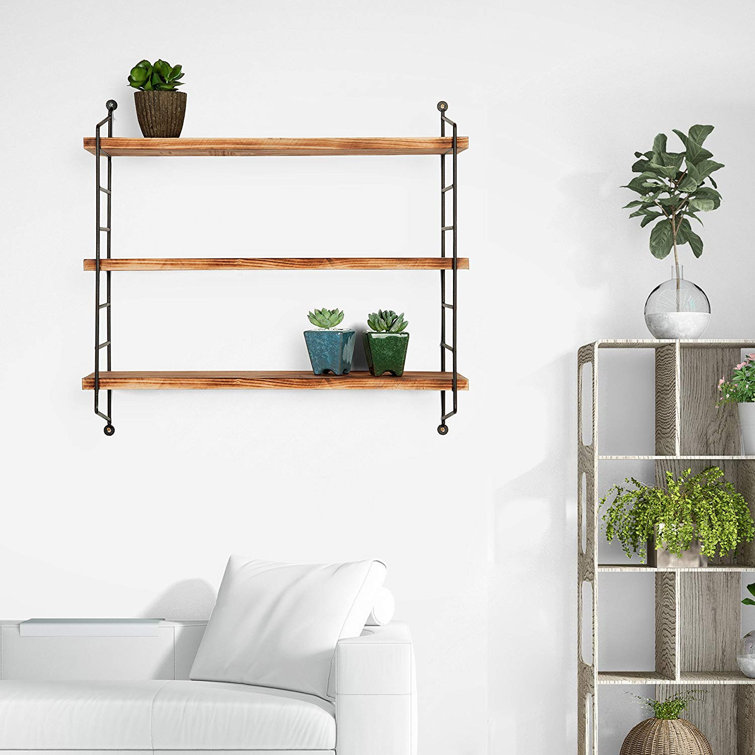 17 Stories 3 Piece Wood Tiered Shelf with Adjustable Shelves & Reviews ...
