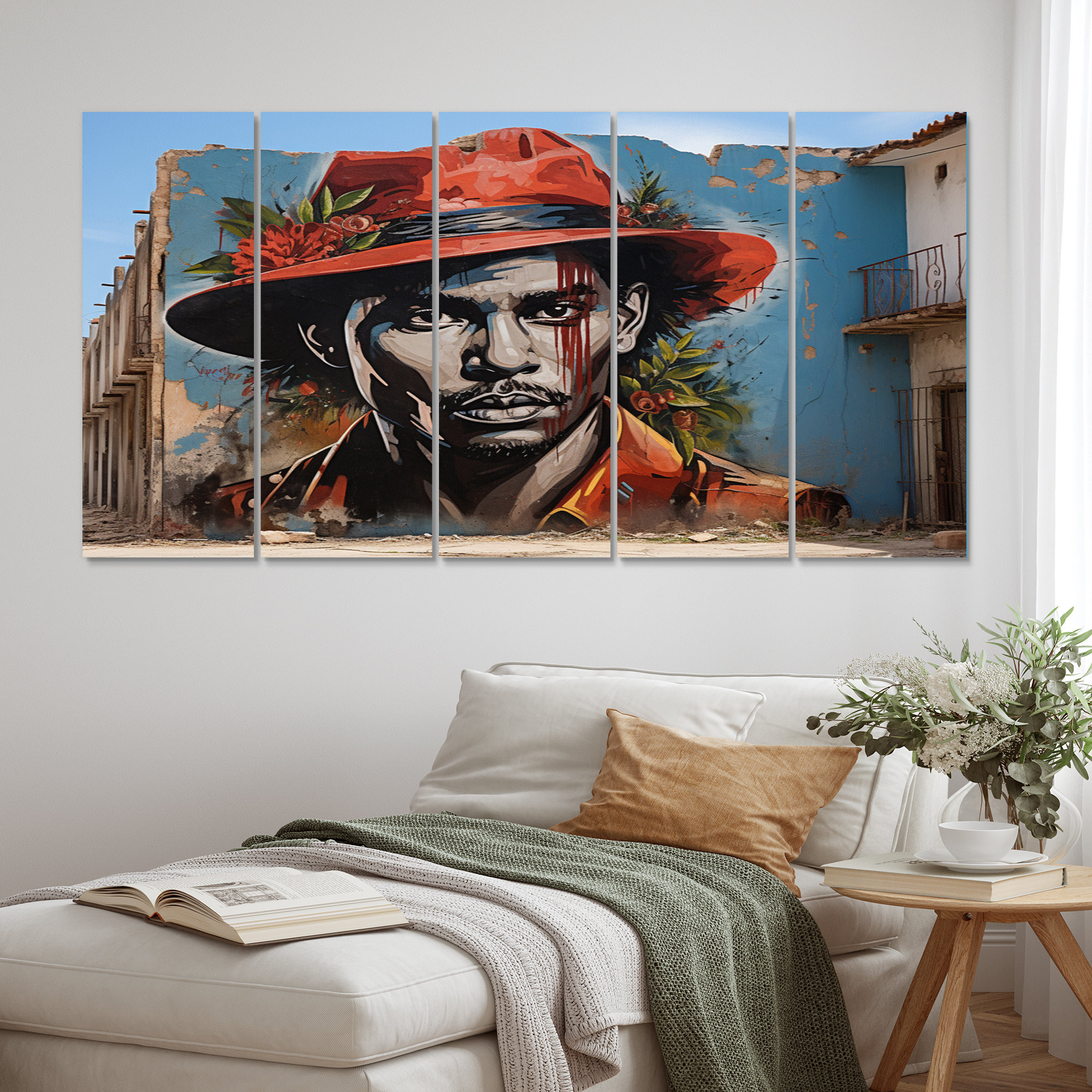 Winston Porter Cuban Man Street Art - Modern Wall Art Print - 5 Equal ...