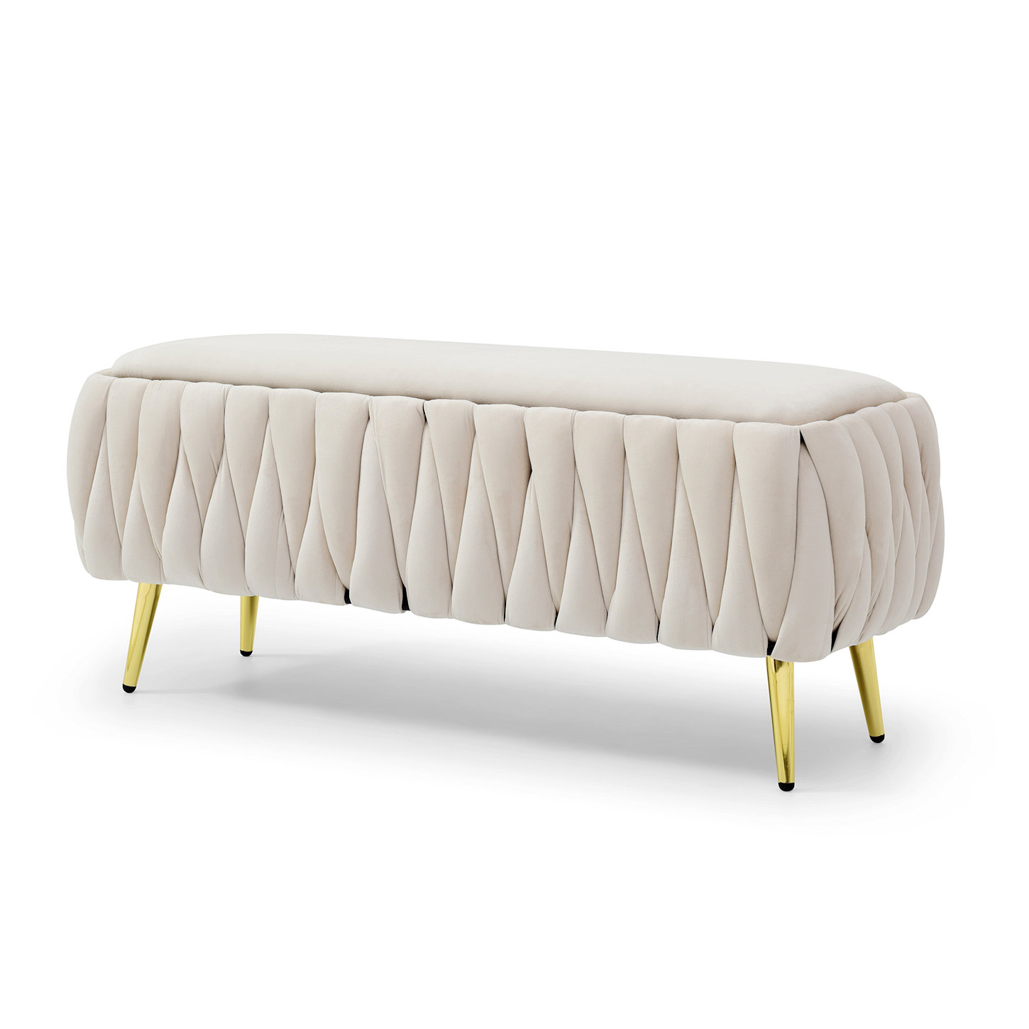 Corrigan Studio Oval Storage Bench, Upholstered Storage Bench For ...