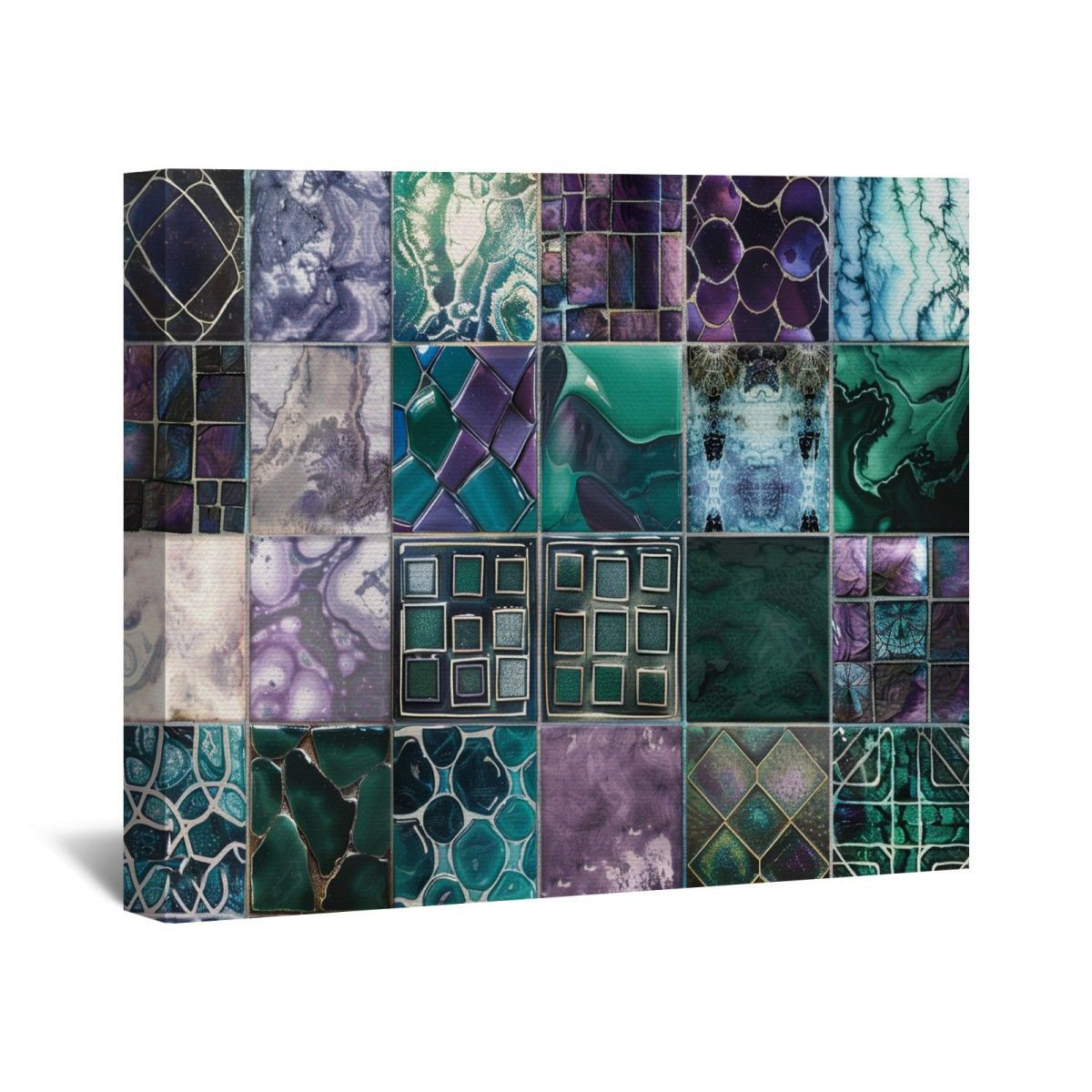 Ivy Bronx Mosaic tiles Canvas Wrap - Home improvement Wall Decor ...