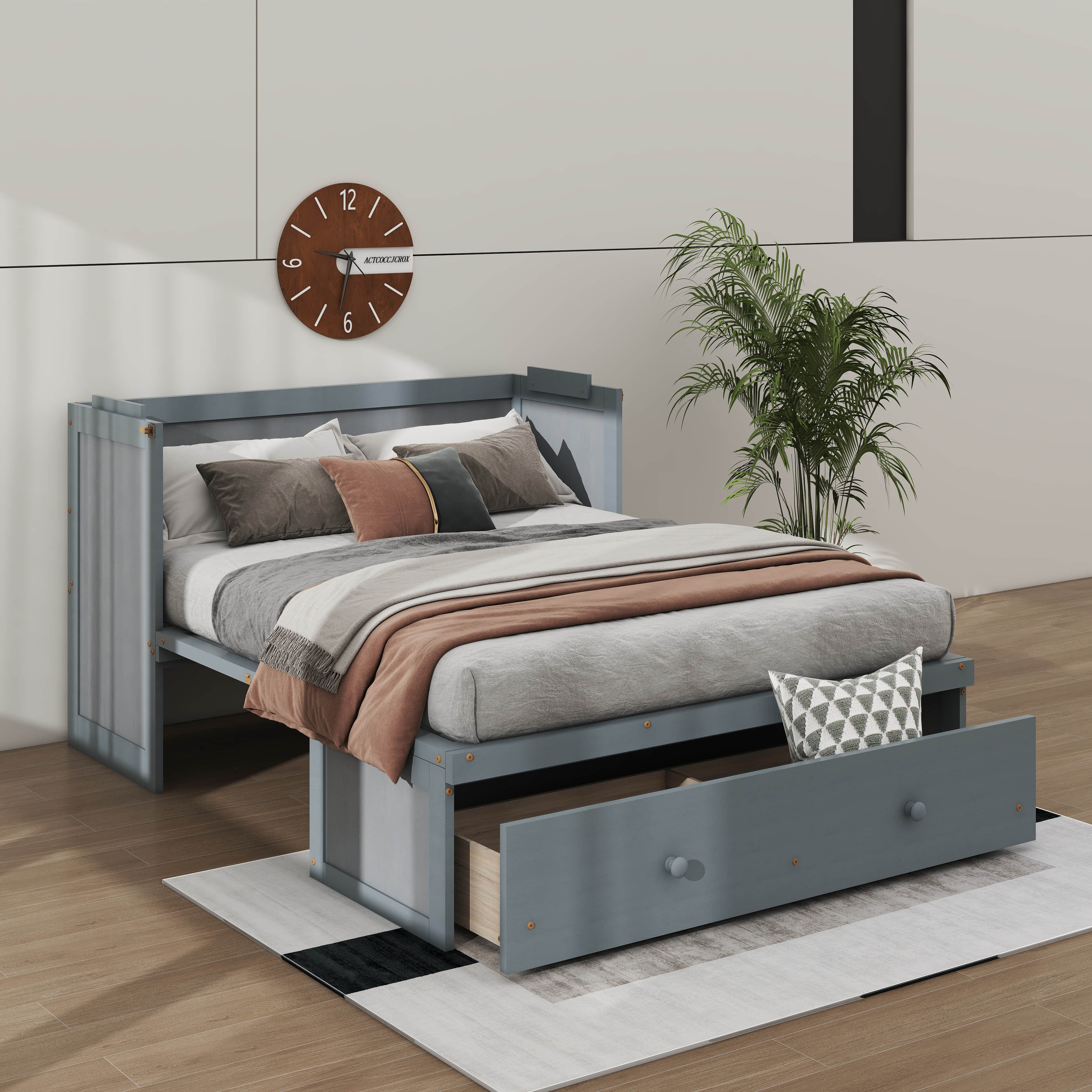 Lark Manor™ Spacious Murphy Bed With Integrated Drawer Storage For ...