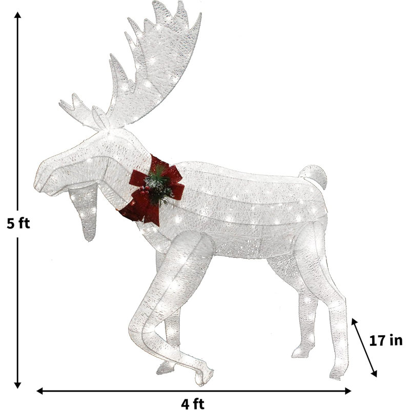 One Allium Way® Moose Christmas Decoration, 160 LED Lighted Christmas ...