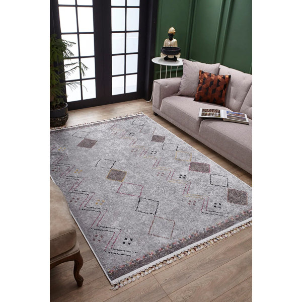 Gracie Oaks Isaias Modern Machine Woven Grey Area Rug | Wayfair.co.uk