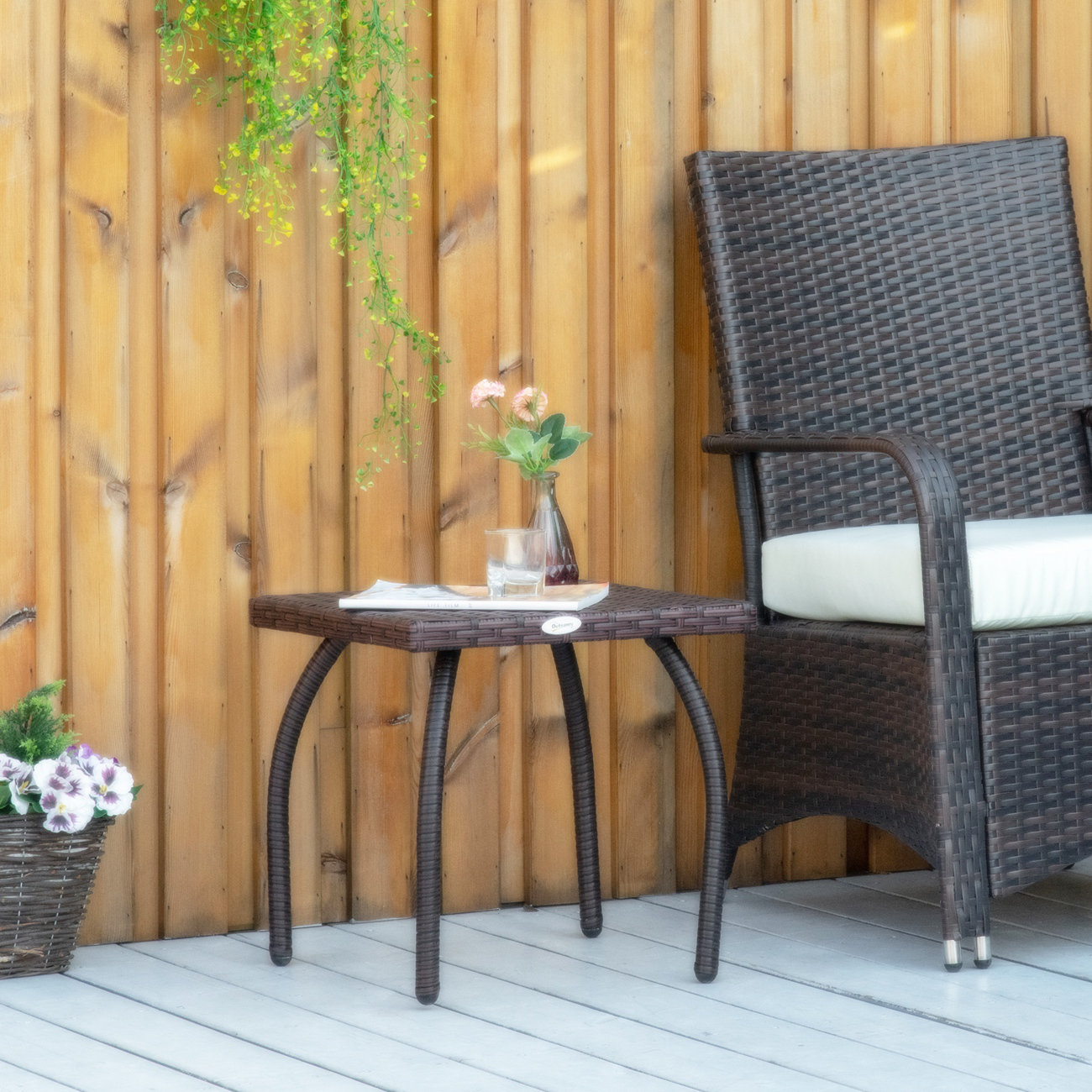 ACCOLADE FURNITURE LLC Outdoor Side Table, Small Square End Table ...