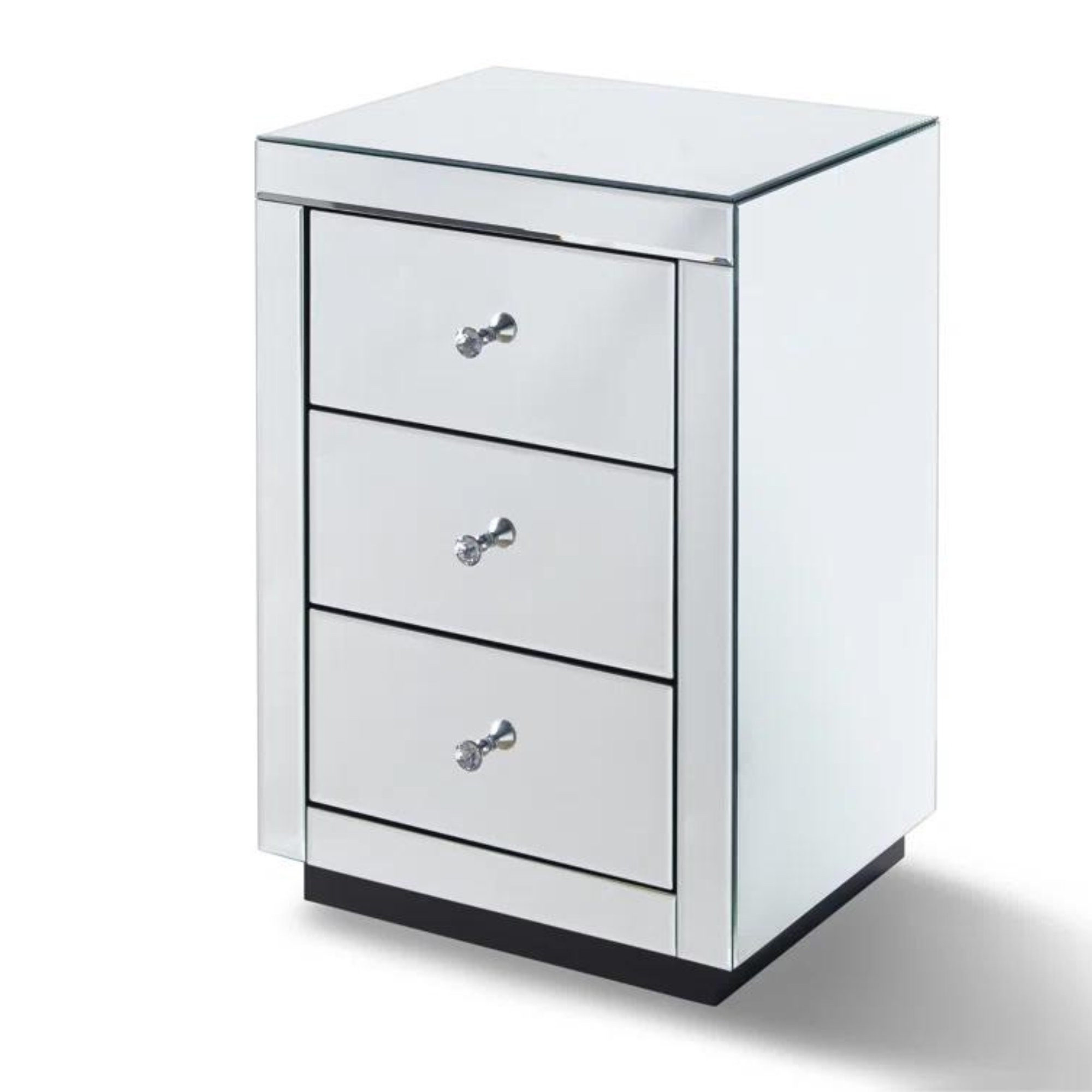 Mercer41 Nhyira Mirrored 3-Drawers Nightstand & Reviews | Wayfair