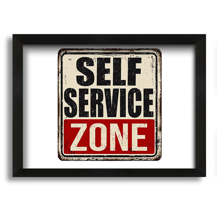 Maturi Self Service Zone - Picture Frame Typography on Canvas | Wayfair ...