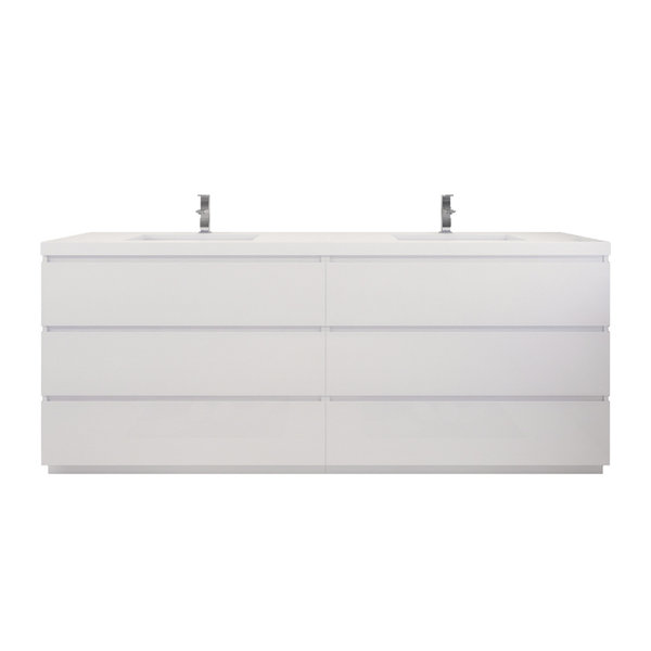 Millwood Pines Ferrari 84" Double Bathroom Vanity Set | Wayfair