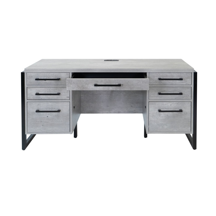 Wade Logan® Aukse Desk with Built in Outlets | Wayfair