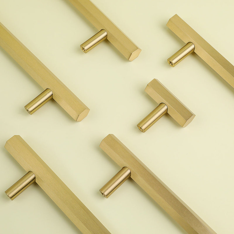 Redefine Hardware Hex Mid Century Modern Brass 5.9" Inch Bar Handle for ...