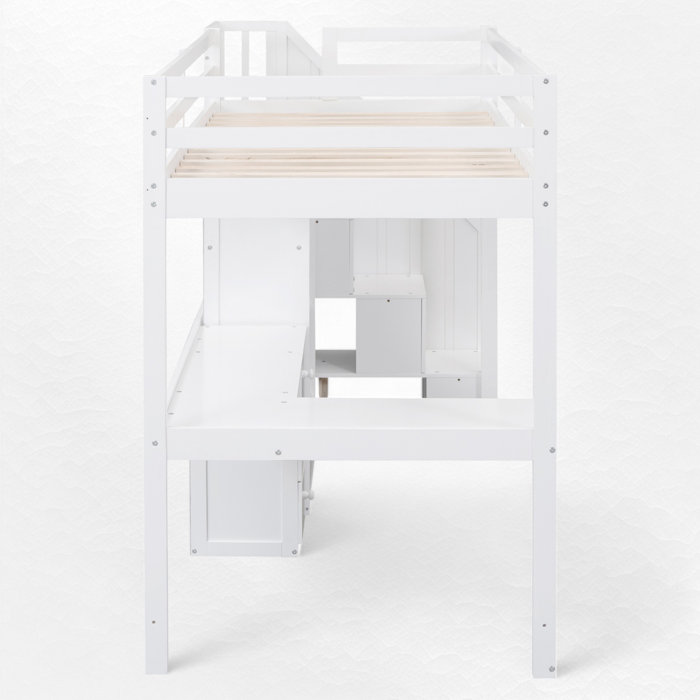 Harriet Bee Gillianne Twin 4 Drawer Loft Bed with Built-in-Desk by ...