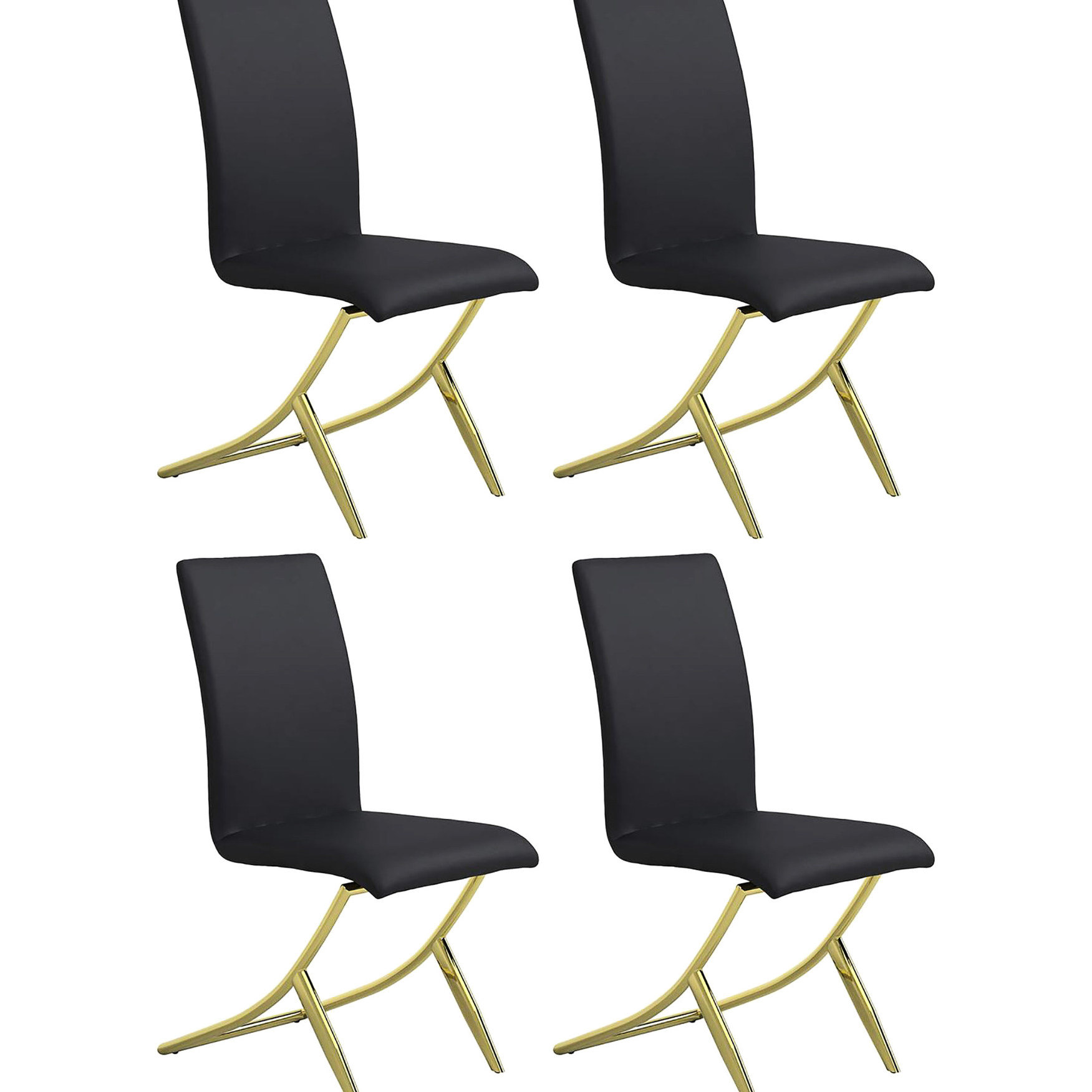Orren Ellis Black Dining Chairs (4), Rectangular, Contemporary, Seat ...