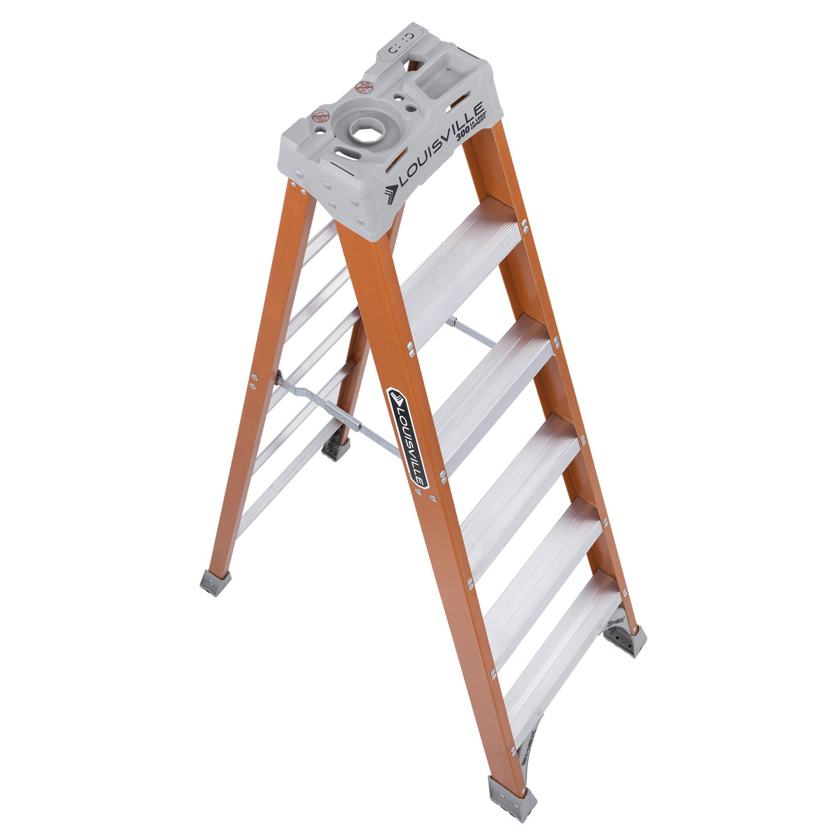 Louisville Ladder 6 ft. Fiberglass Step Ladder, 300 lbs. Load Capacity ...