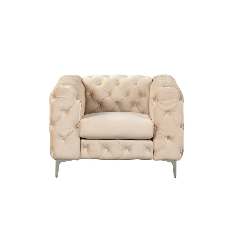 Mercer41 Diggines 40" W Tufted Velvet Armchair | Wayfair