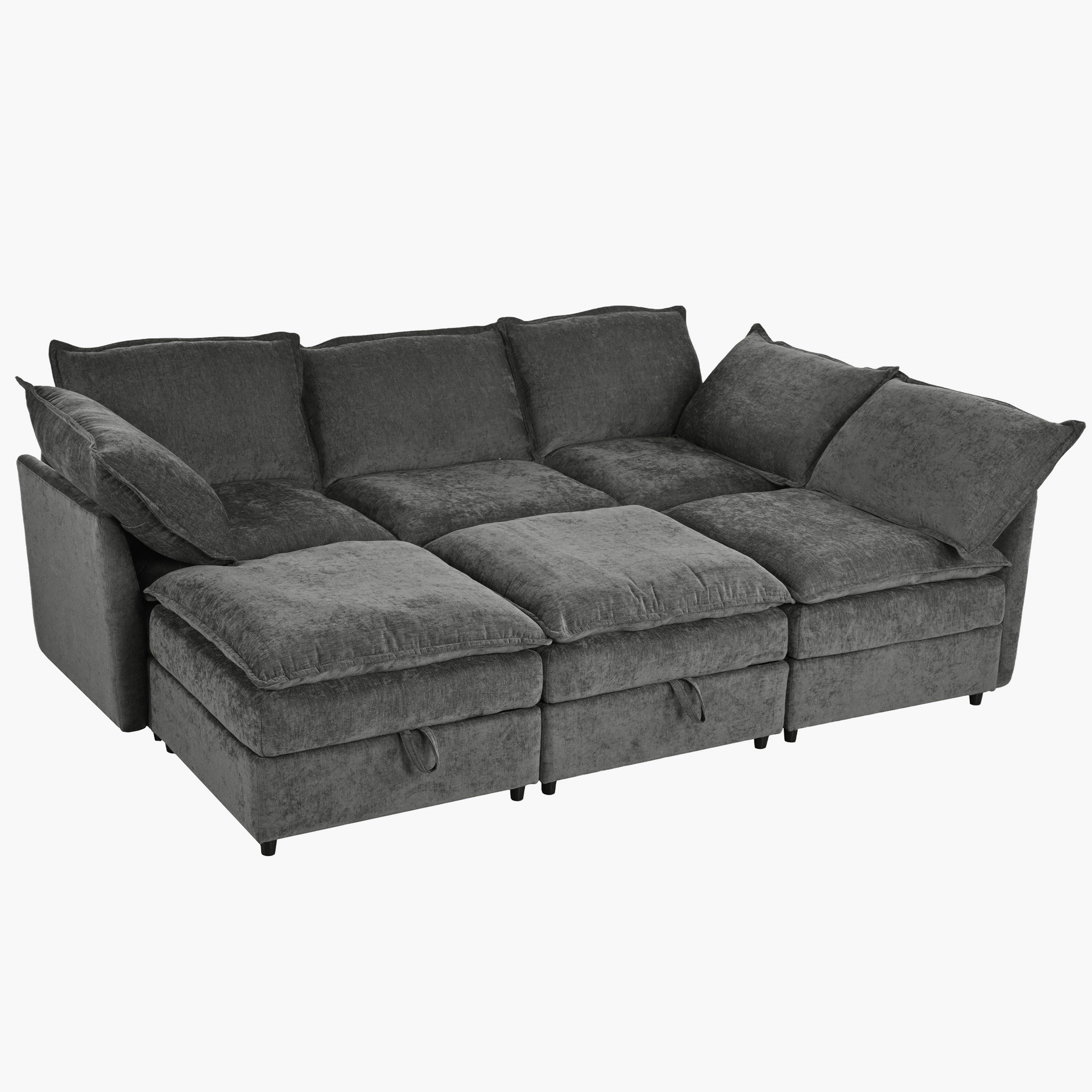 Hokku Designs 6-Piece Modular Sofa Bed with Storage | Wayfair