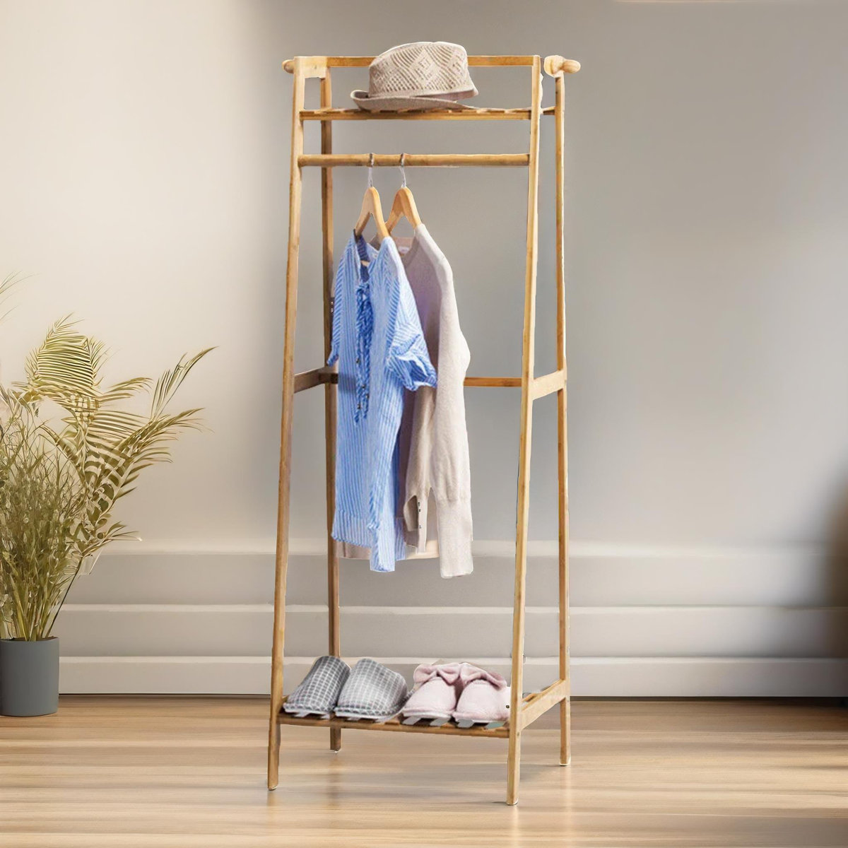 FURNOLD 50cm Open Wardrobe Garment Rail With Storage Shelf | Wayfair.co.uk