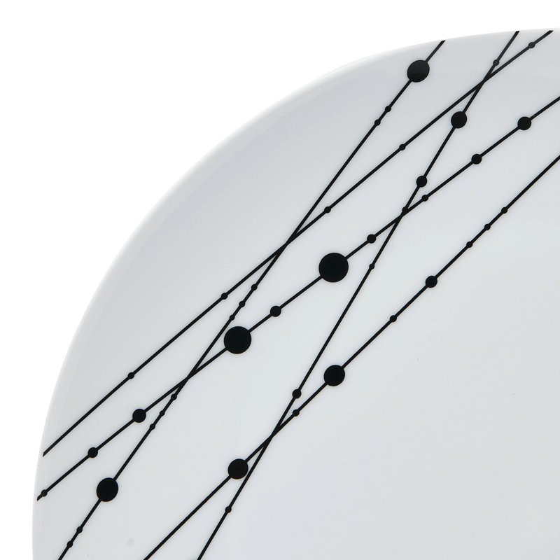 Studio Nova Linear Symphony 12-Piece Porcelain Dinnerware Set, Service ...