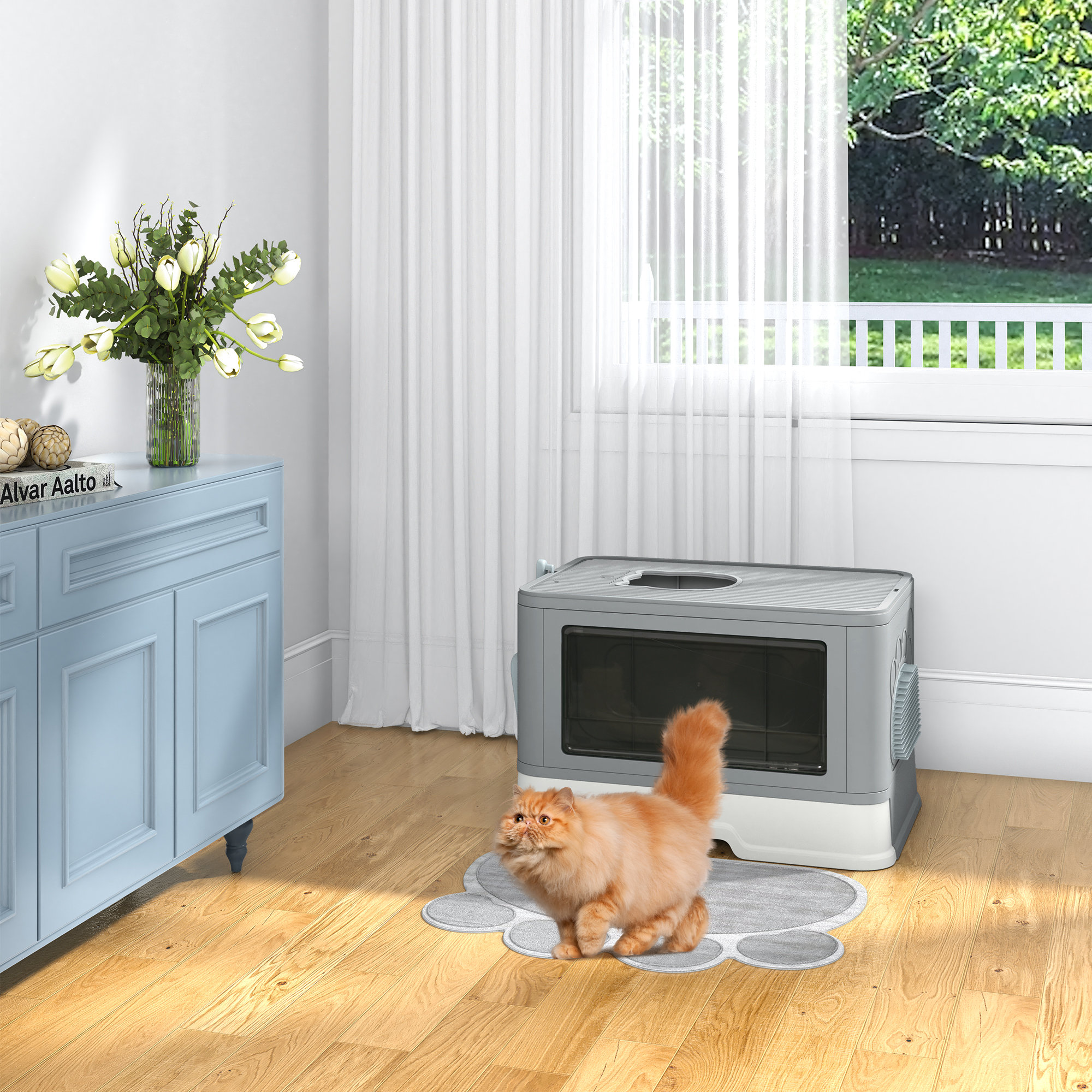 Archie & Oscar™ Dawlish Wide Entry Jumbo Foldable Cat Litter Box ...