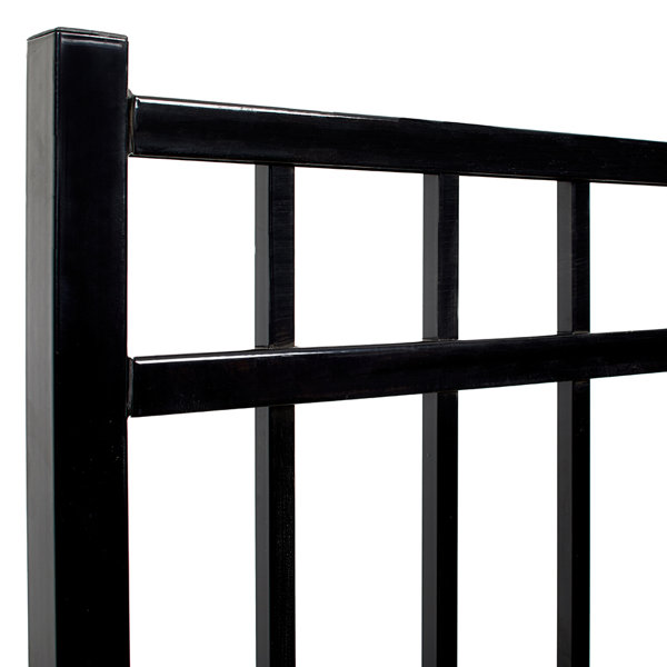 Fortress Building Products Versai Gloss Black Metal Gate | Wayfair