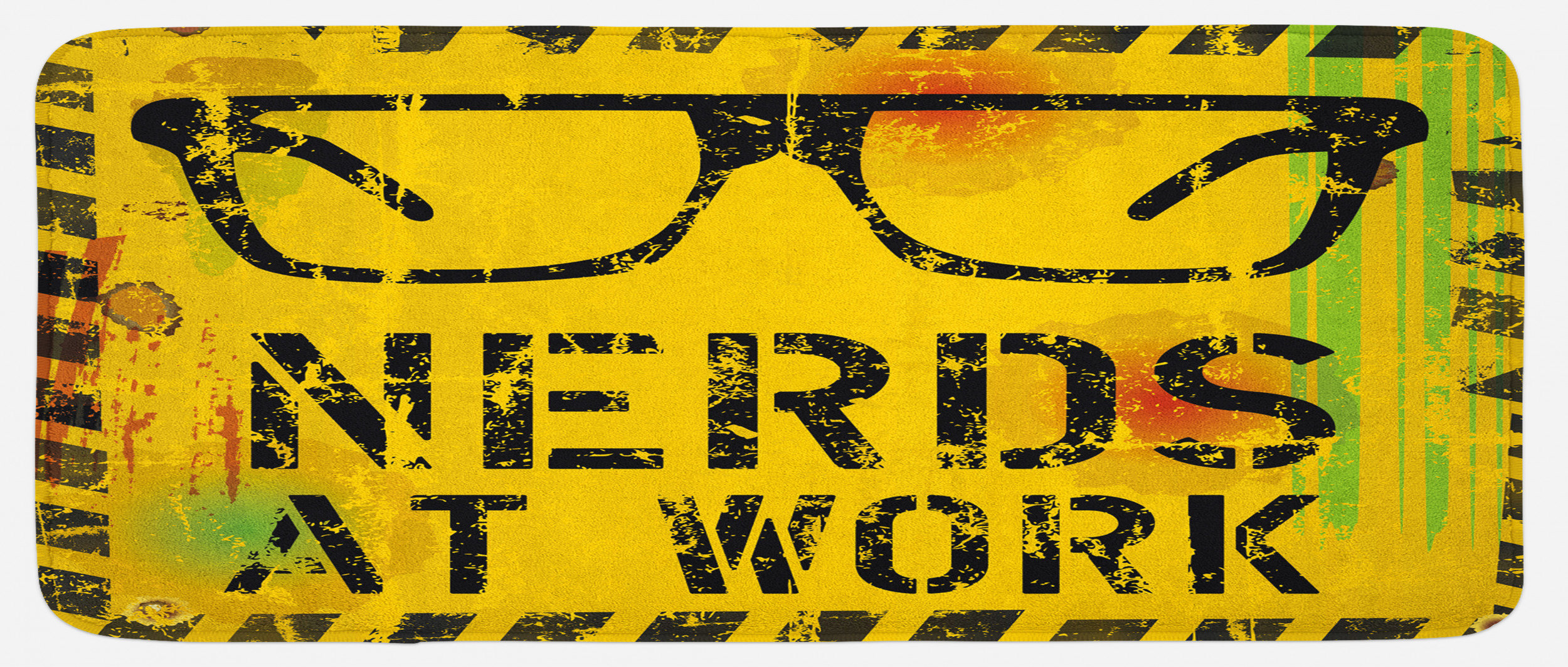 East Urban Home Nerds At Work Grunge Fictional Sign Glasses Hazard ...